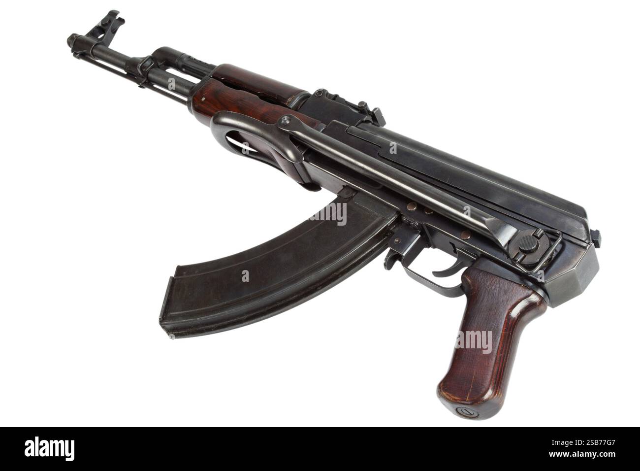 AK 47 assault rifle isolated on white background Stock Photo - Alamy