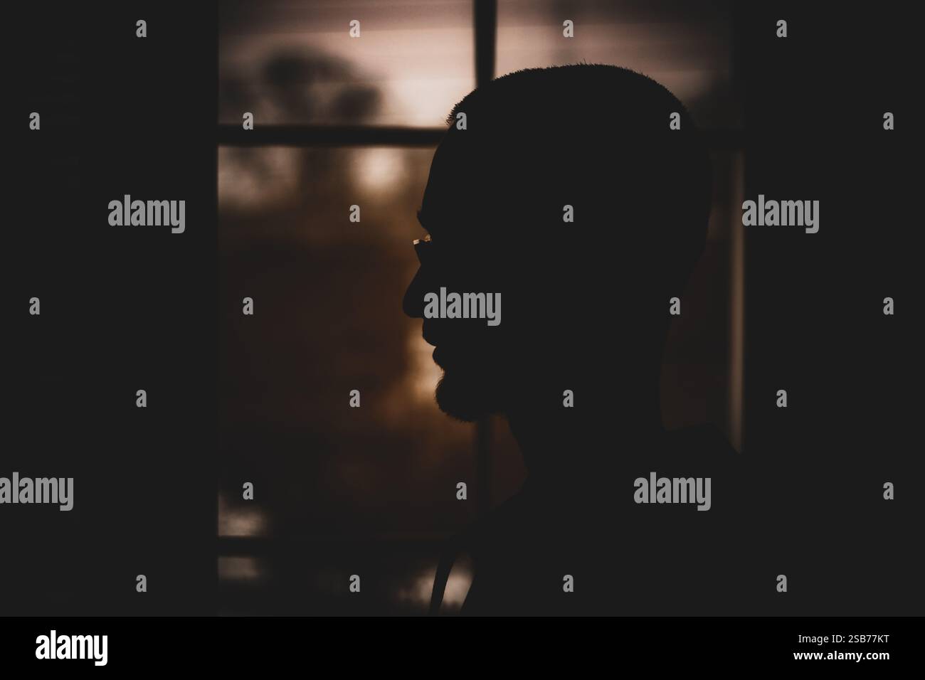 Profile head human sad image hi-res stock photography and images - Alamy