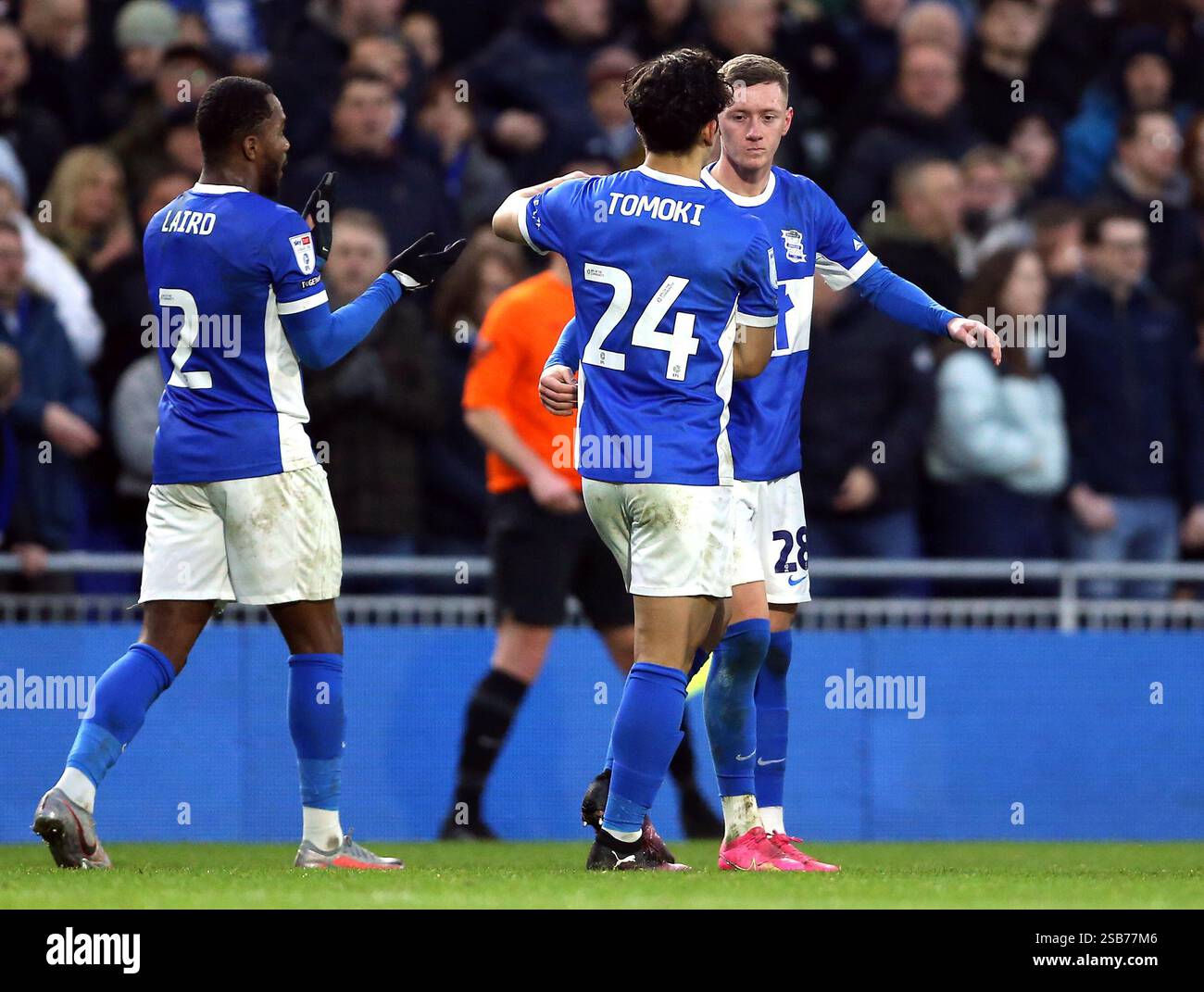 Birmingham City's Jay Stansfield celebrates with teammate Tomoki Iwata ...