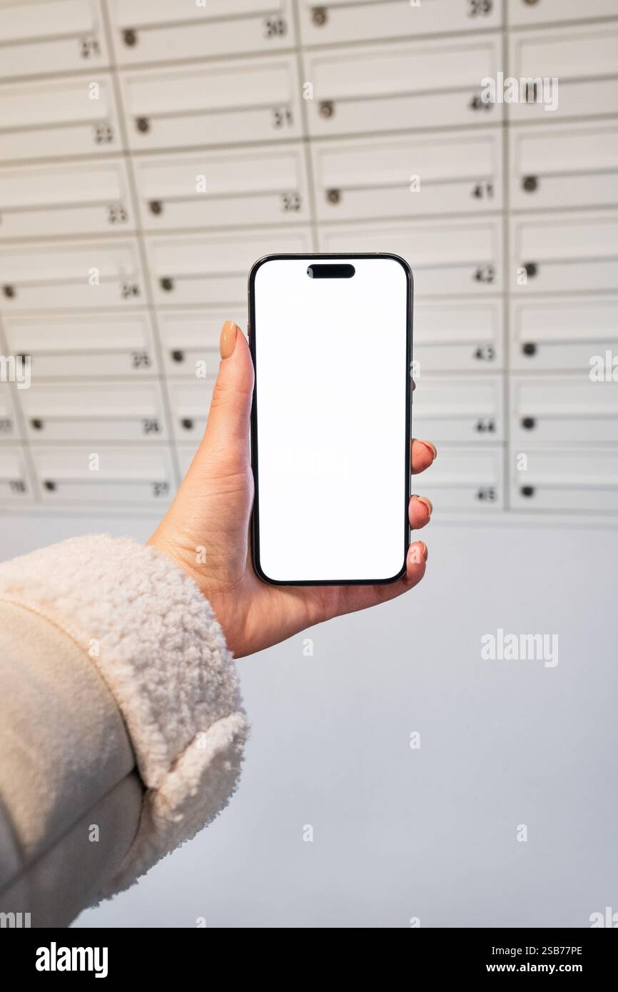 Blank phone mockup on Mailboxes as a background Stock Photo - Alamy