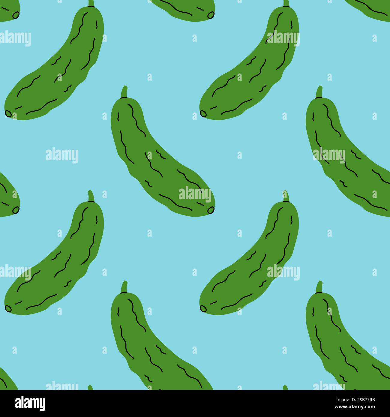 A vibrant design featuring numerous green cucumbers scattered across a ...