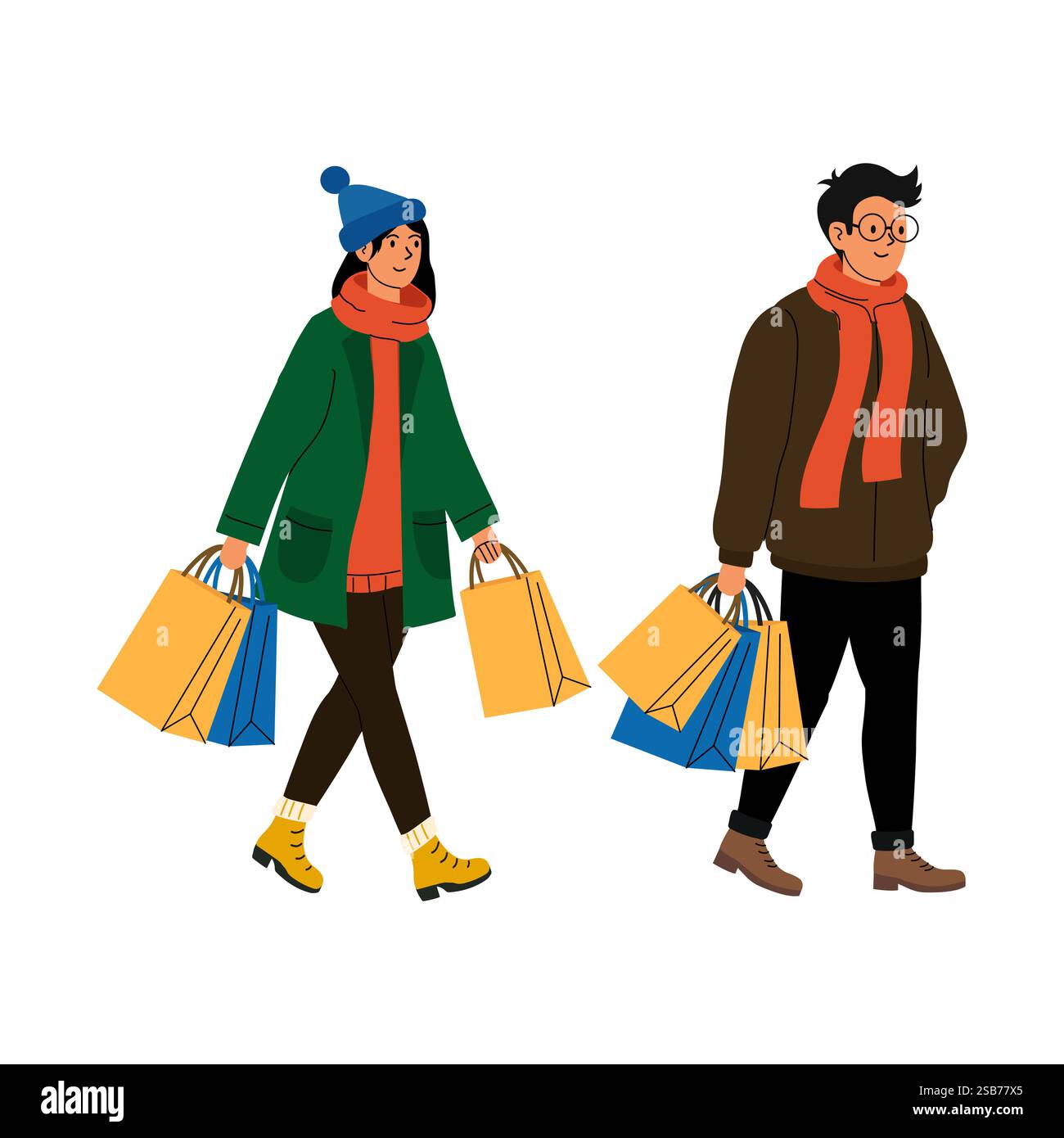 Friends two adults walking Stock Vector Images - Alamy