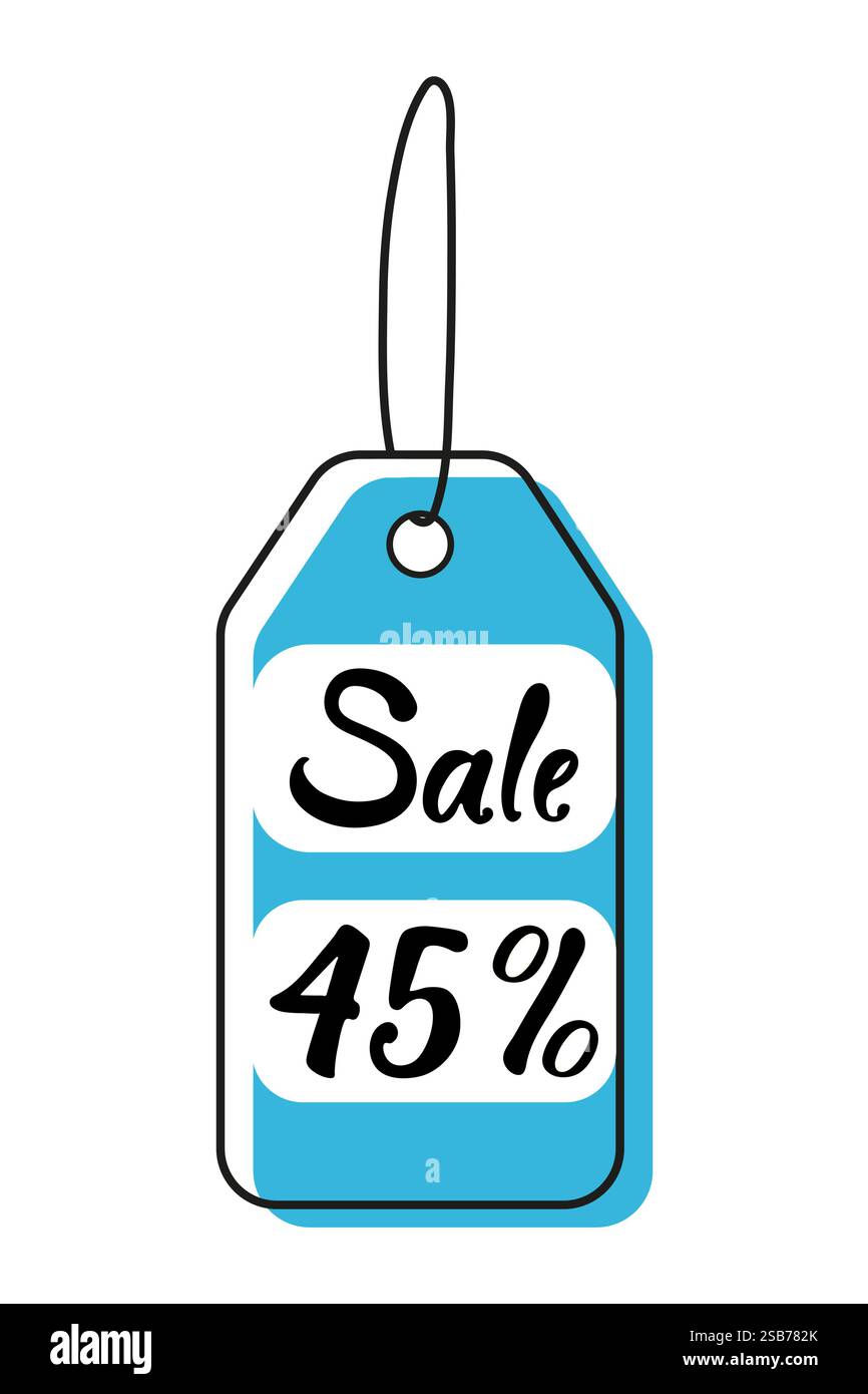 A bright blue tag displays a 45 percent discount, attracting shoppers ...