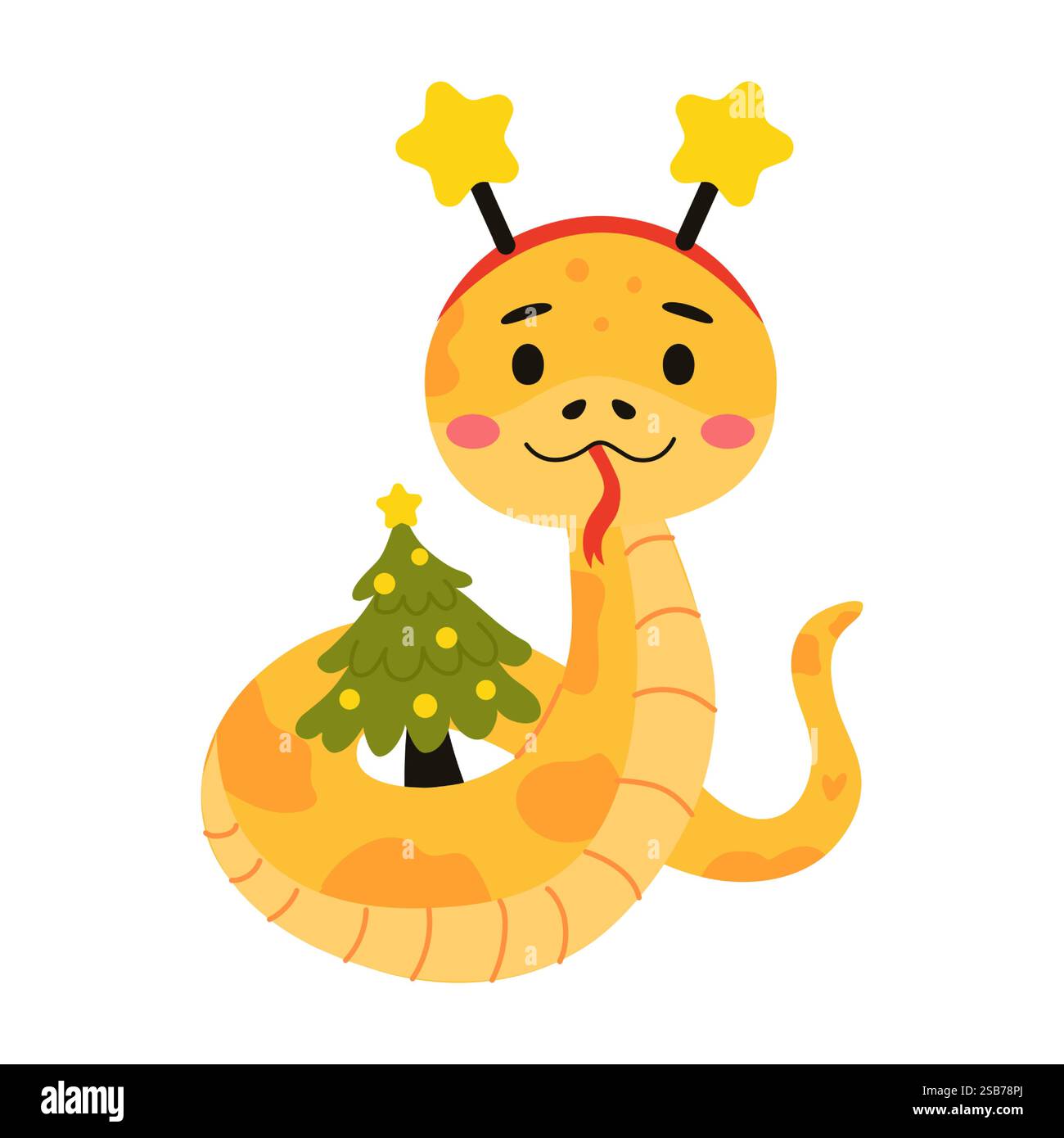 cartoon cute snakes isolated on white background. Little child snake ...