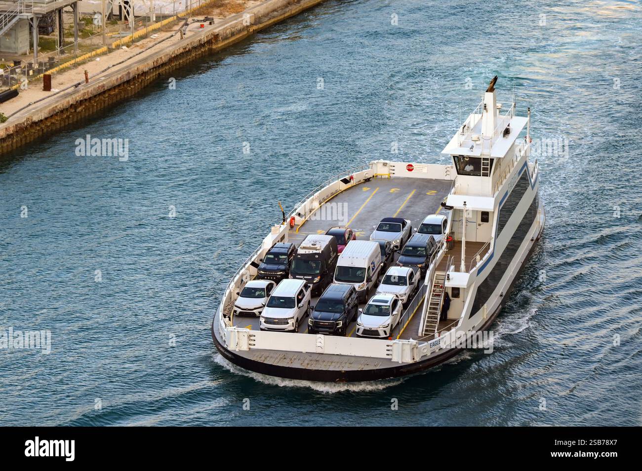 Miami, Florida, USA - 4 January 2025: Aerial view of one of the car ...