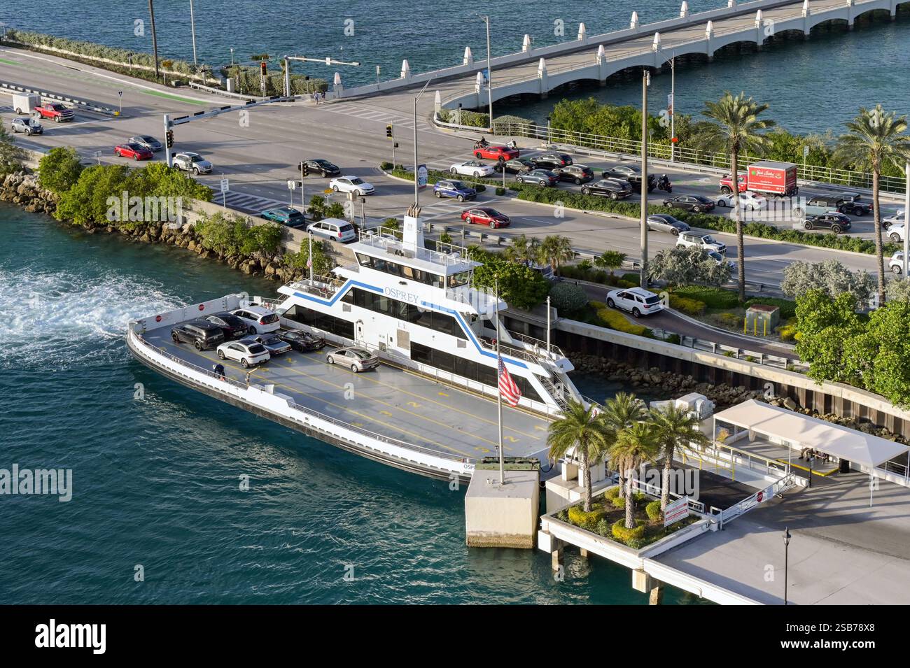 Miami, Florida, USA - 4 January 2025: Aerial view of one of the car ...