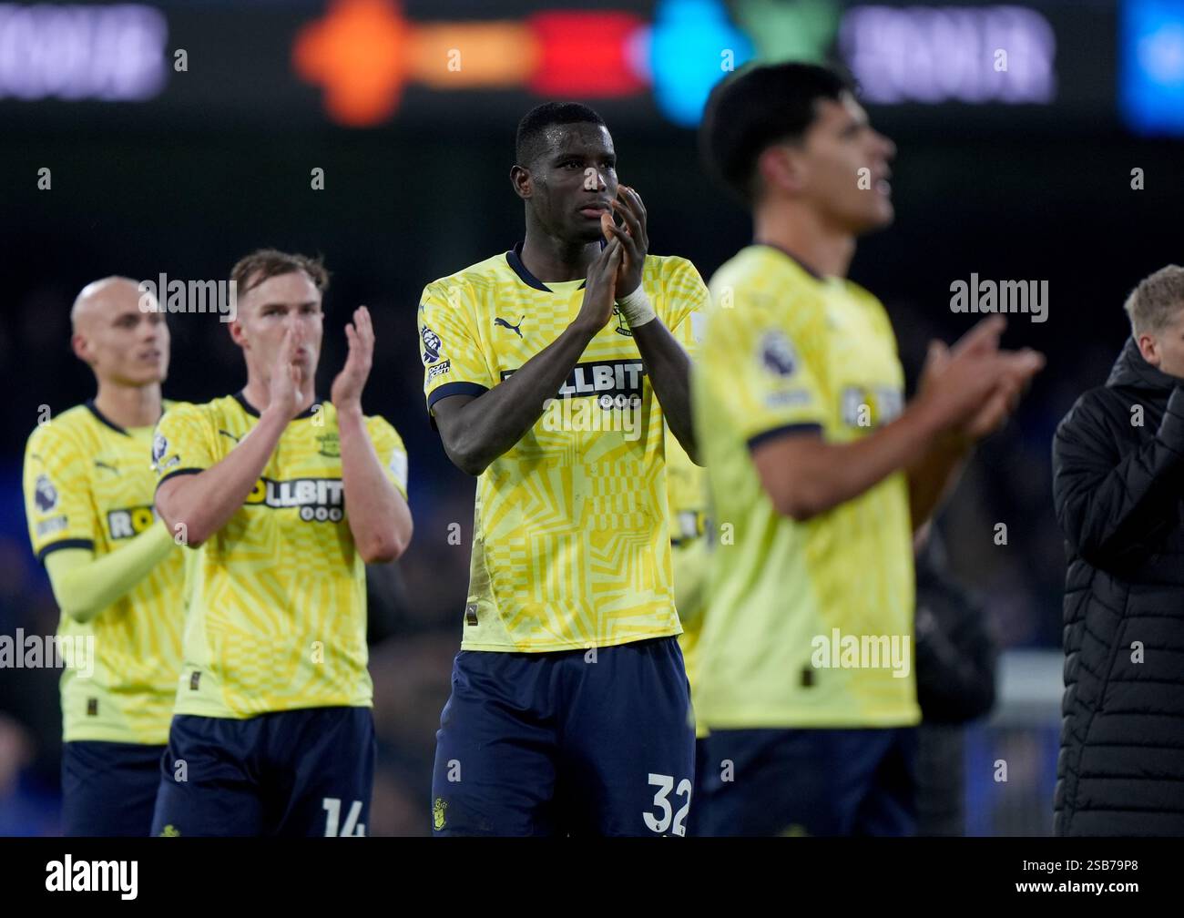 Southampton's Paul Onuachu acknowledges the crowd at the final whistle ...