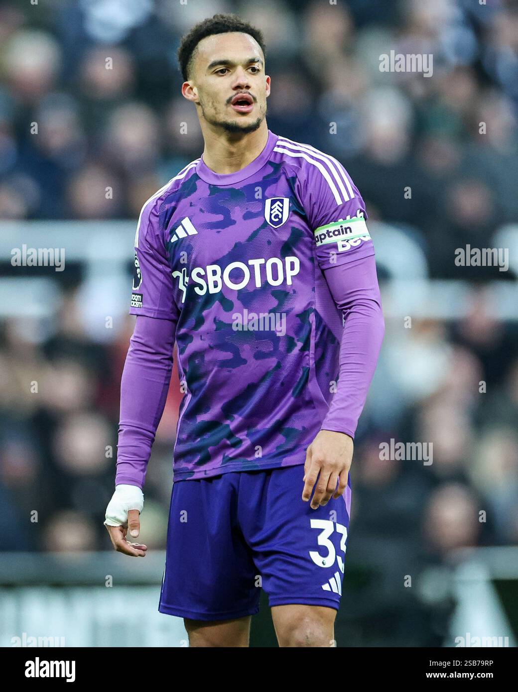Antonee Robinson of Fulham looks on during the Premier League match ...