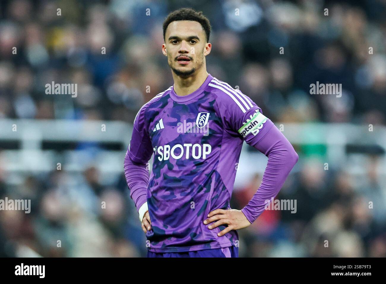Antonee Robinson of Fulham looks on during the Premier League match ...