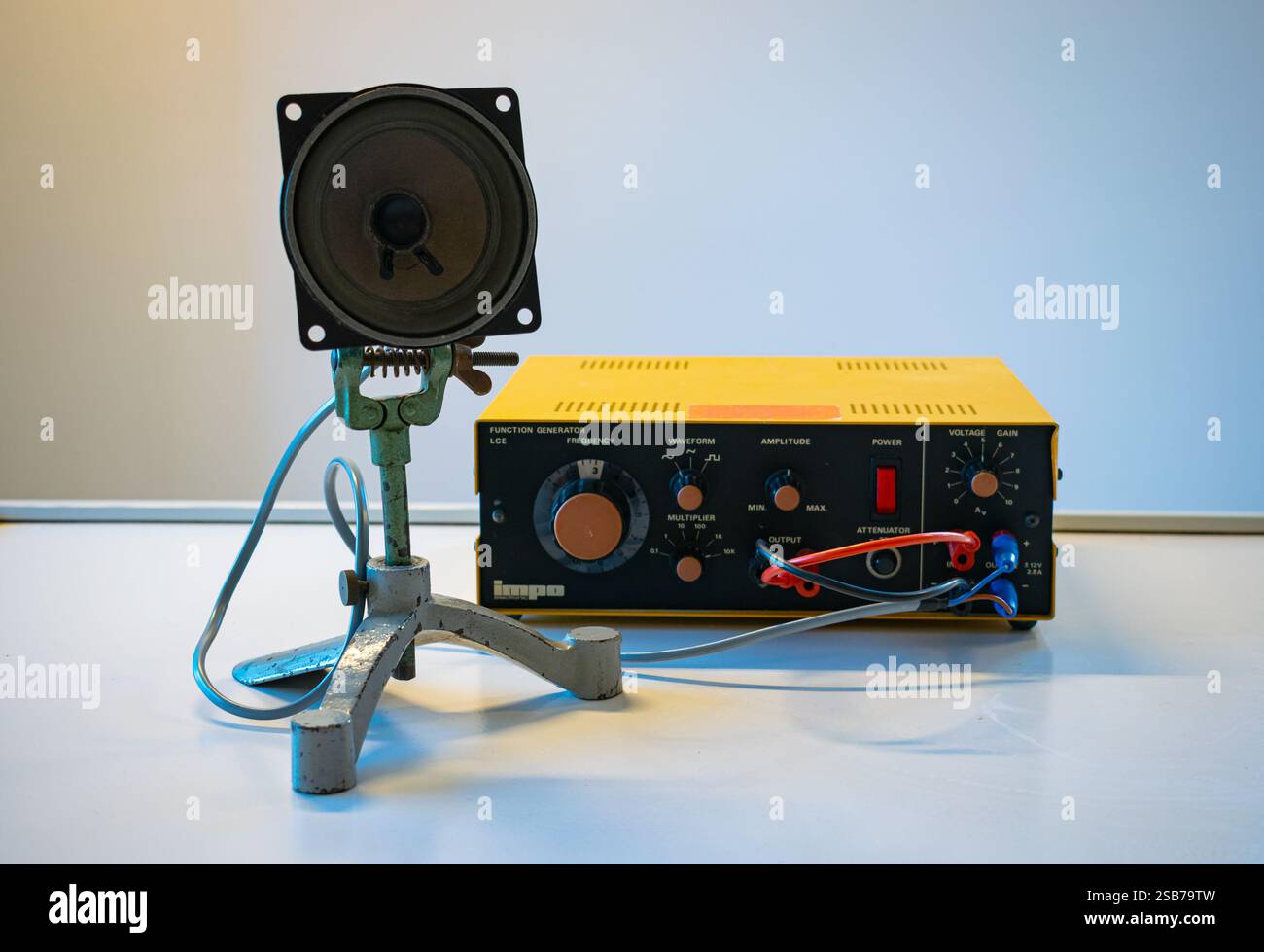 Tone generator with connected speaker, used as a demonstration in ...