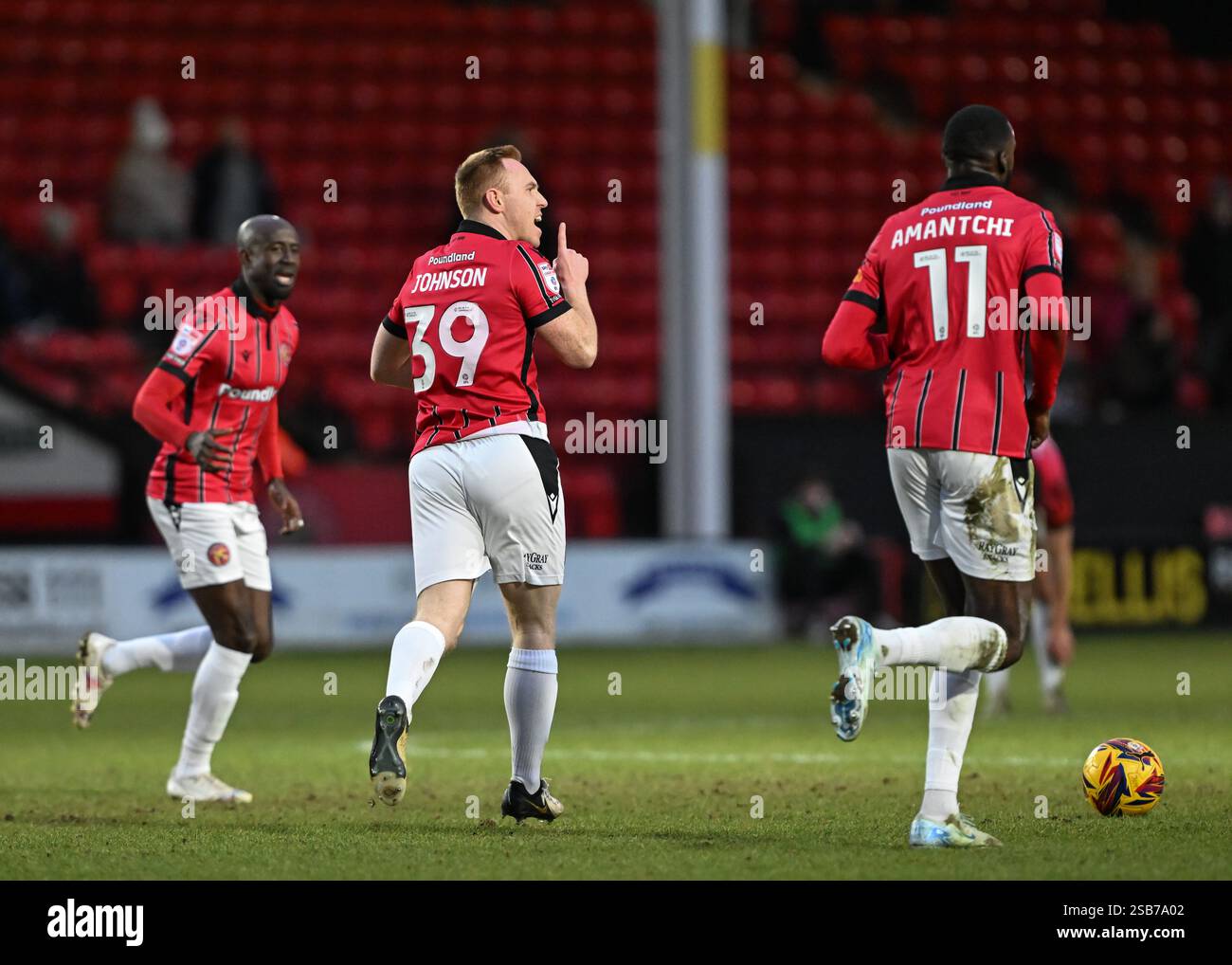 Walsall's Danny Johnson celebrates after scoring his sides first goal ...