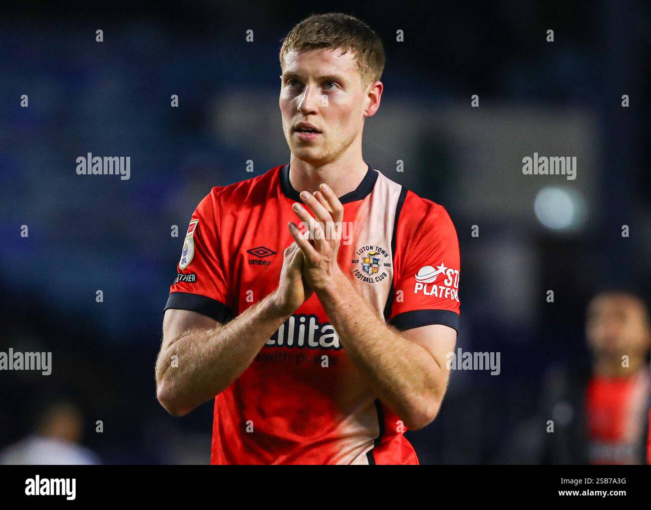 Mark McGuinness of Luton Town clapping away fans after the Sky Bet ...