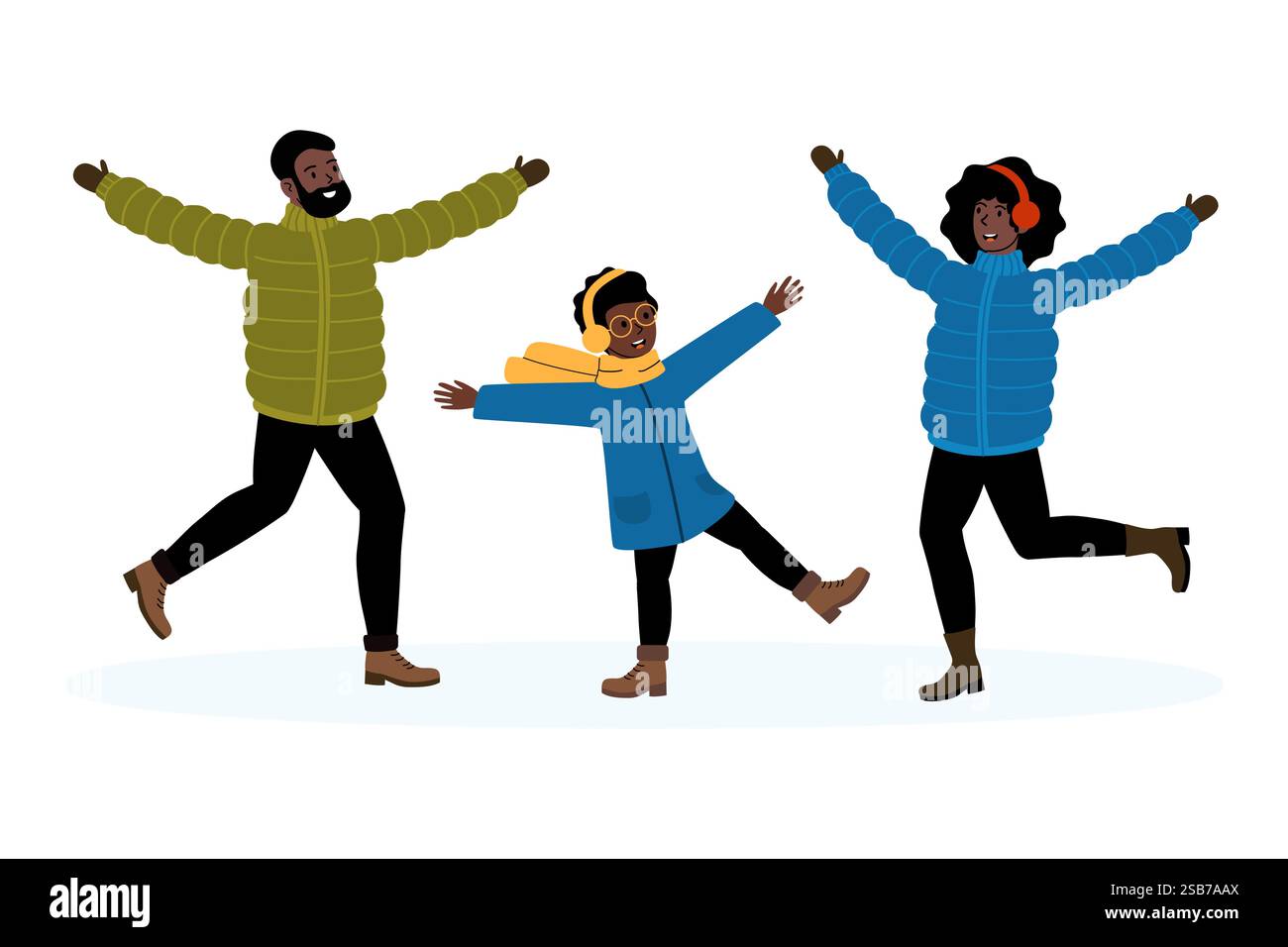 Family outdoors on winter Cut Out Stock Images & Pictures - Alamy