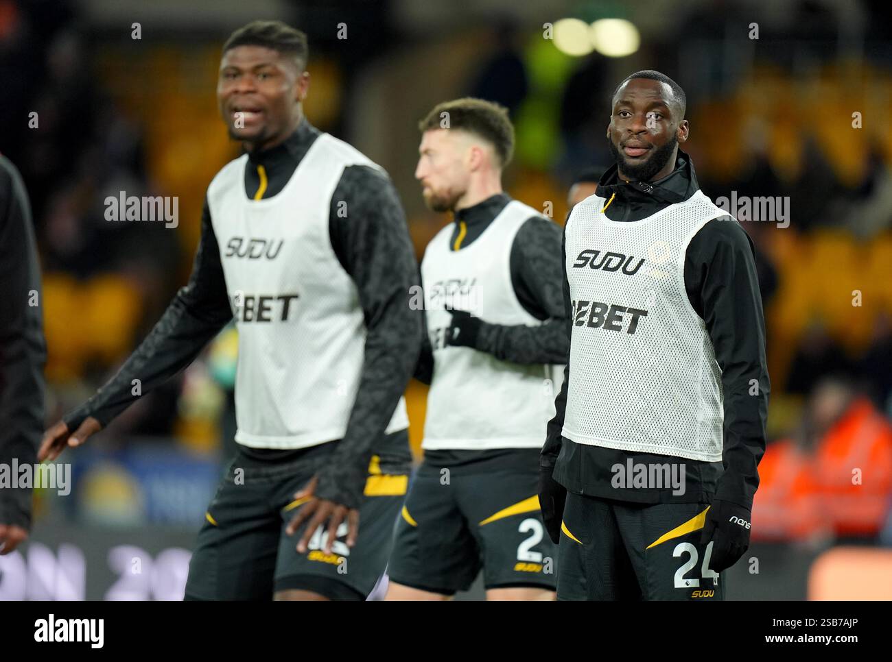 Wolverhampton Wanderers' Toti Gomes (right) during the warm up before ...