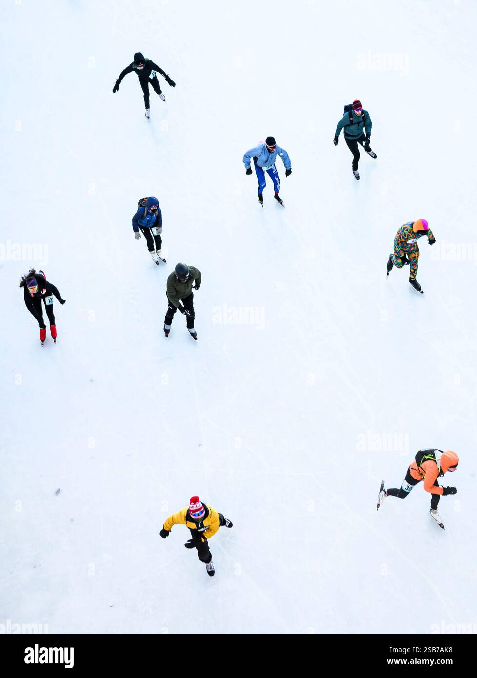 Racers make their way towards Dow's Lake on the Rideau Canal during the ...