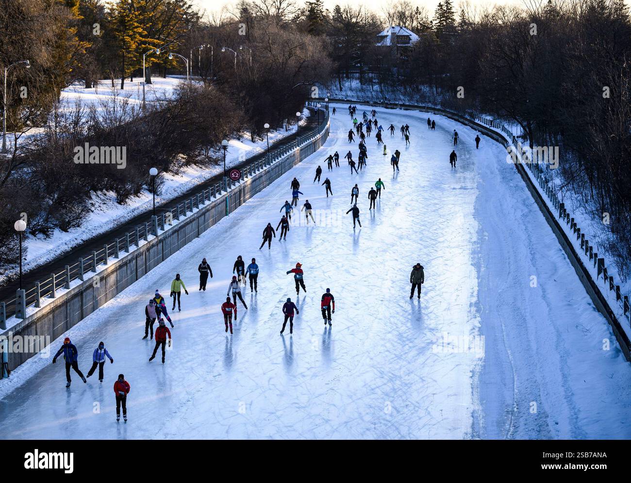 Racers make their way towards Dow's Lake on the Rideau Canal during the ...