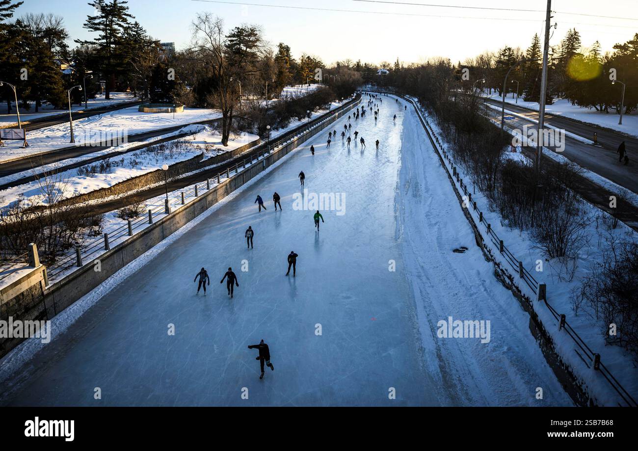 Racers make their way towards Dow's Lake on the Rideau Canal during the ...