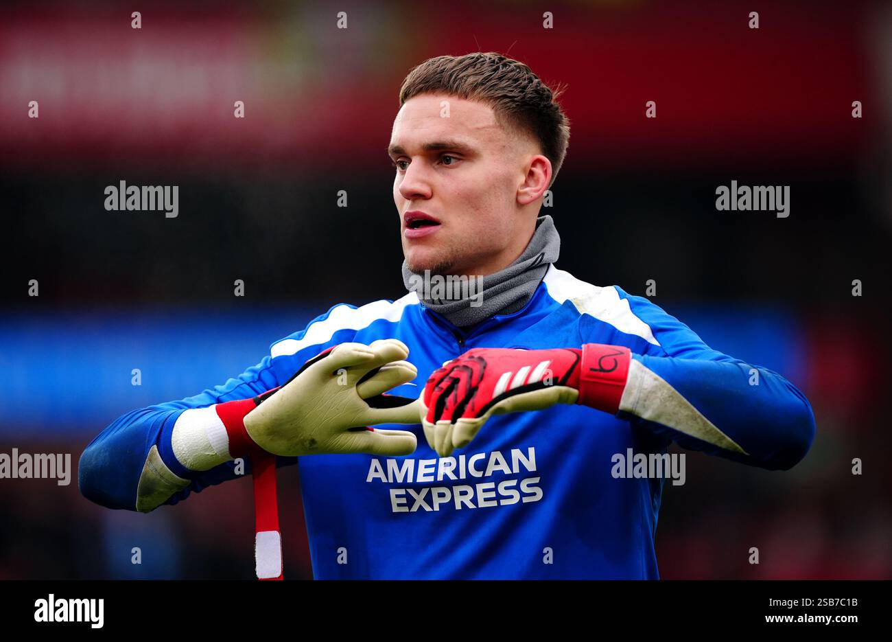 Brighton and Hove Albion goalkeeper Bart Verbruggen ahead of the ...