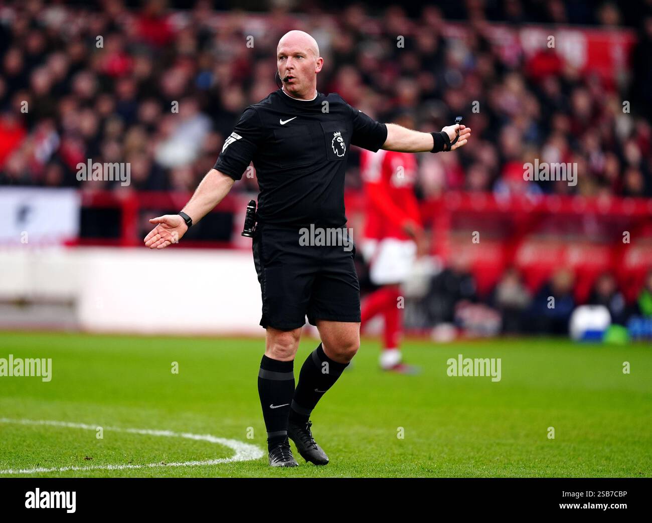 Referee Simon Hooper during the Premier League match at the City Ground ...