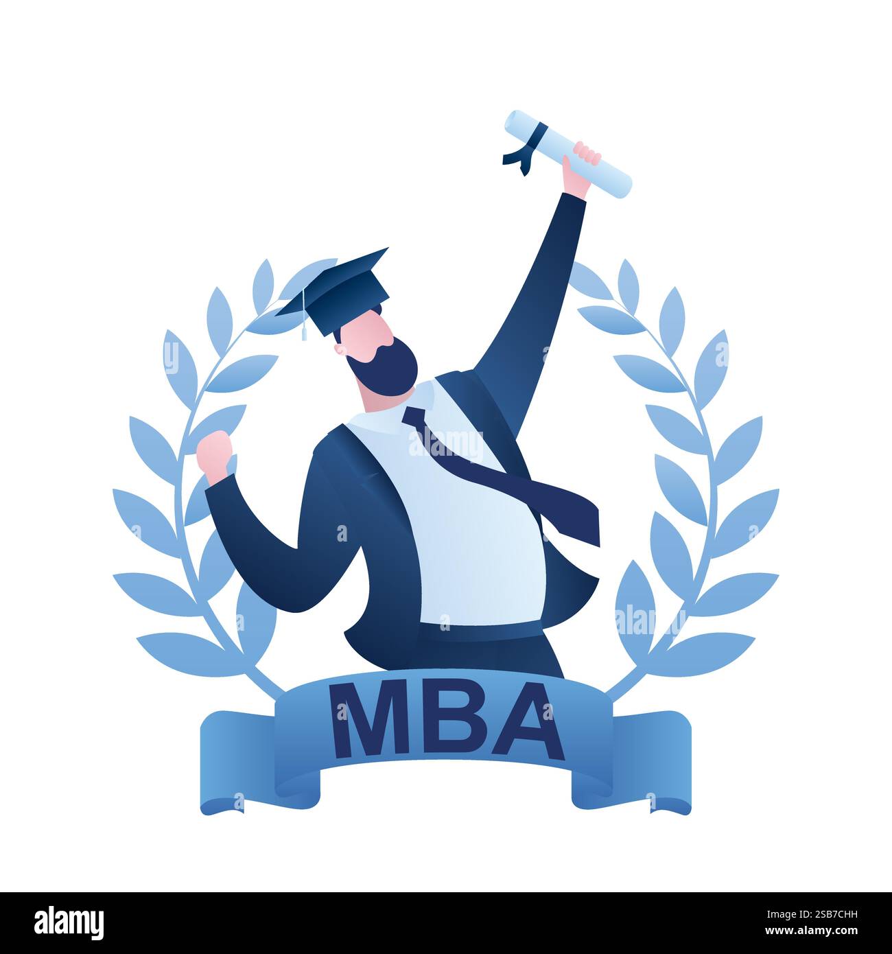 Degrees in education, handsome man student with wreath,diploma and ...