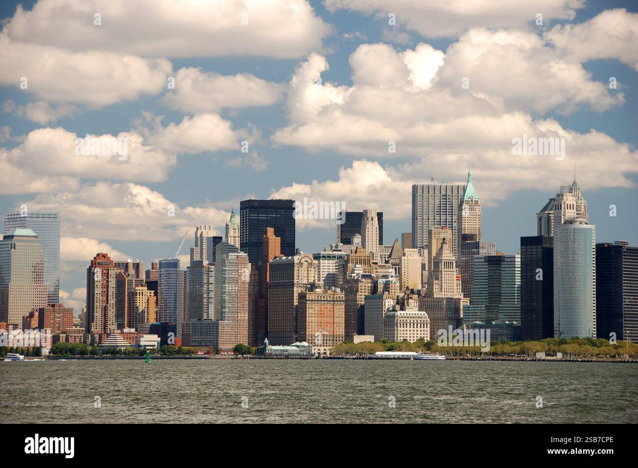 Stunning view of New York City's iconic skyline from the water ...