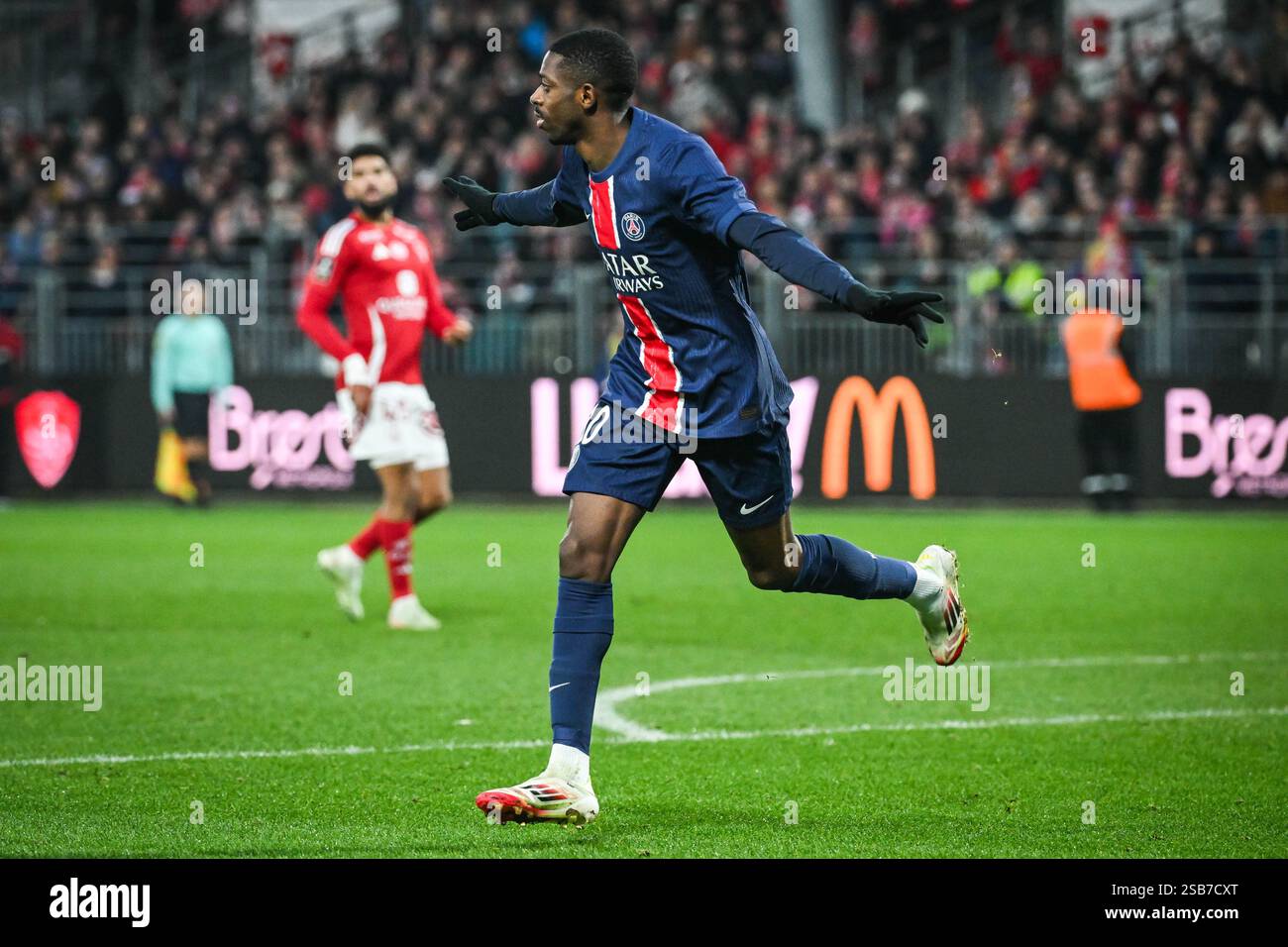 Ousmane DEMBELE of PSG celebrates his goal during the French ...