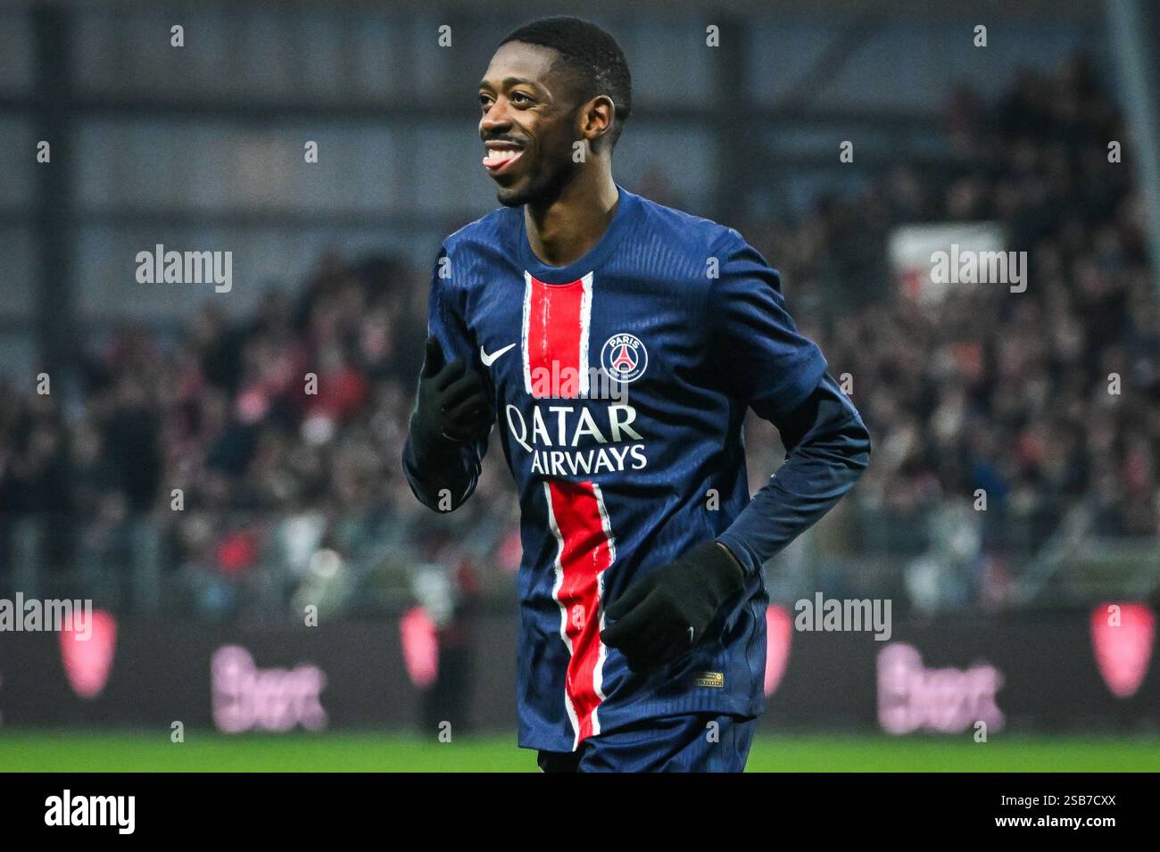 Ousmane DEMBELE of PSG celebrates his goal during the French ...
