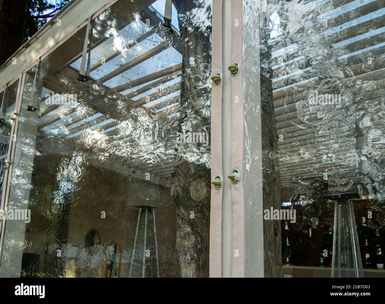 Flexible windows made of transparent PVC film Stock Photo - Alamy