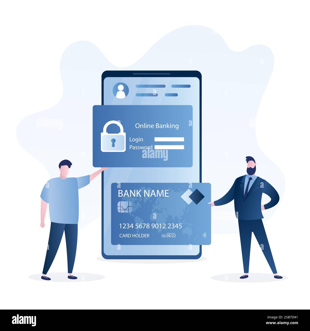 Online banking concept. Secure payments and e-wallet. User holding ...