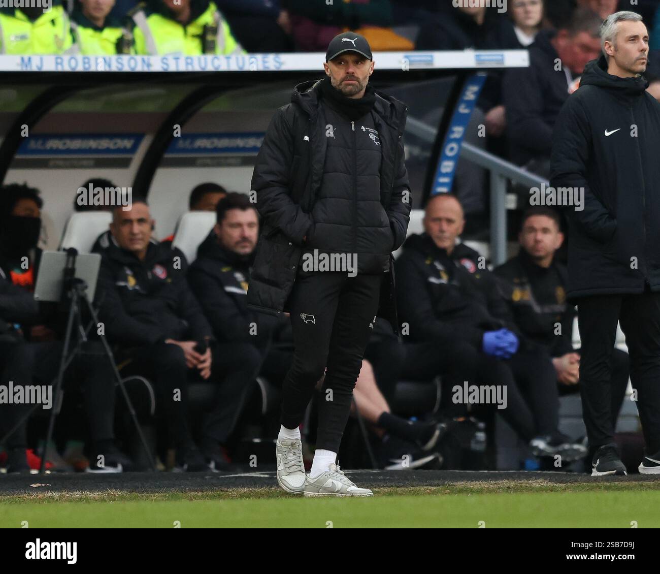 Paul Warne Manager of Derby County during the Sky Bet Championship ...
