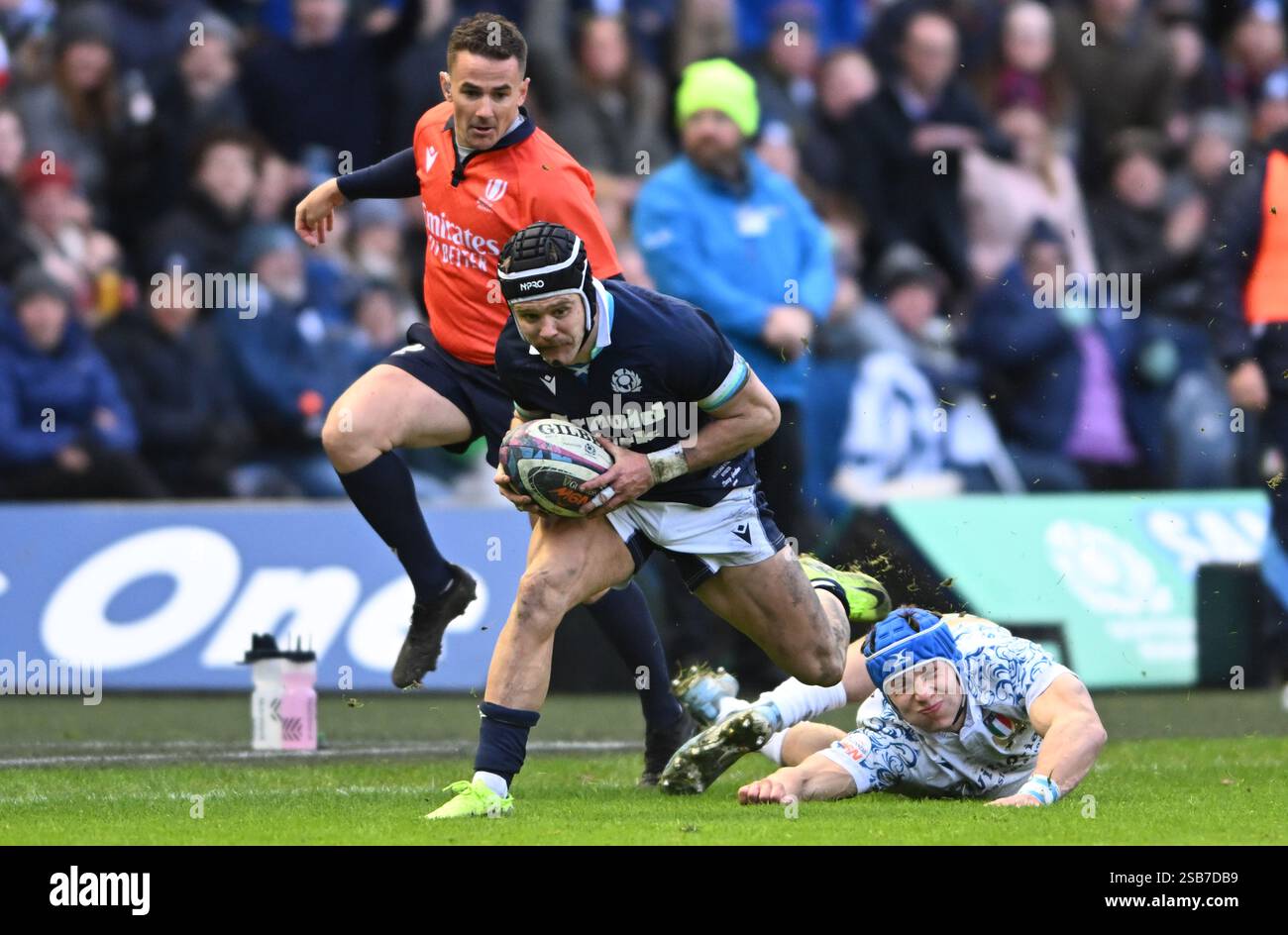 Edinburgh, UK. 1st Feb, 2025. Darcy Graham of Scotland and Ross ...