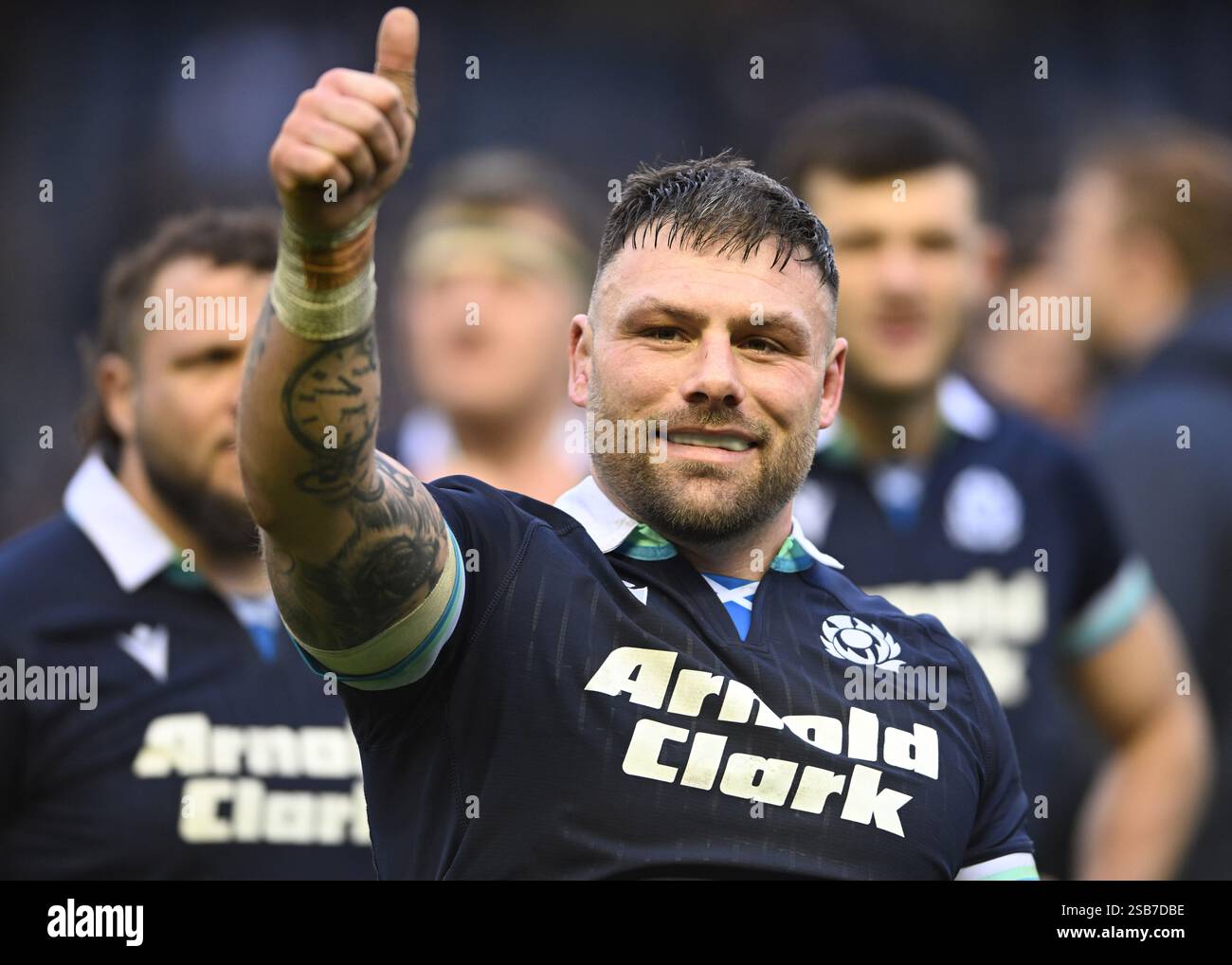 Edinburgh, Scotland, 1st February 2025. Rory Sutherland of Scotland ...
