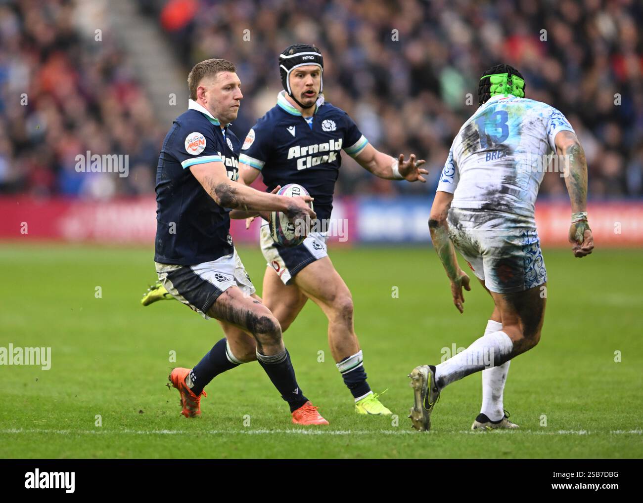 Edinburgh, Scotland, 1st February 2025. Finn Russell of Scotland, Darcy ...
