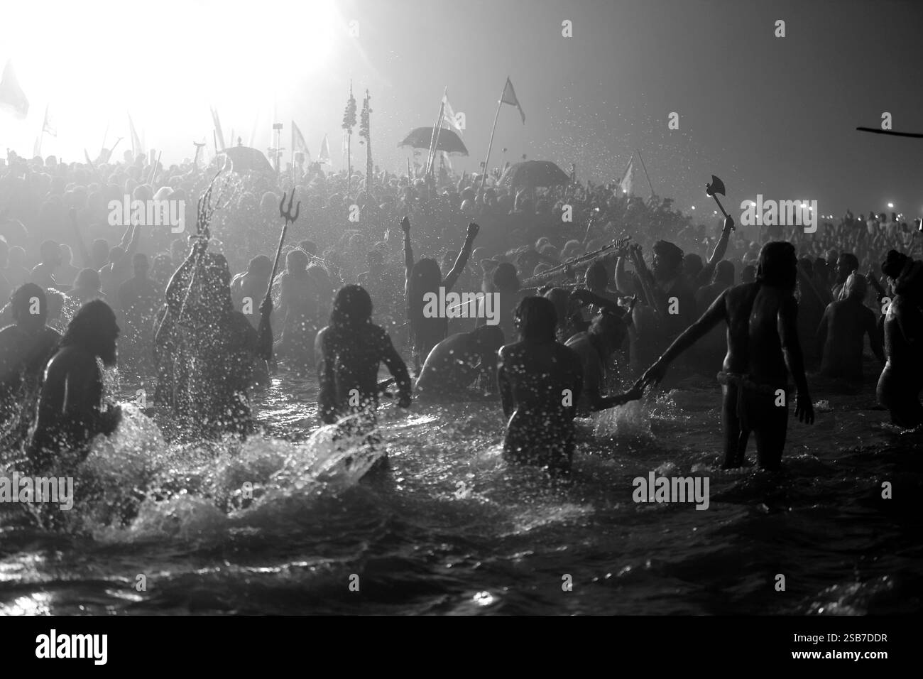 Holymen and others take holy dip on the occasion of Makar Sankranti ...
