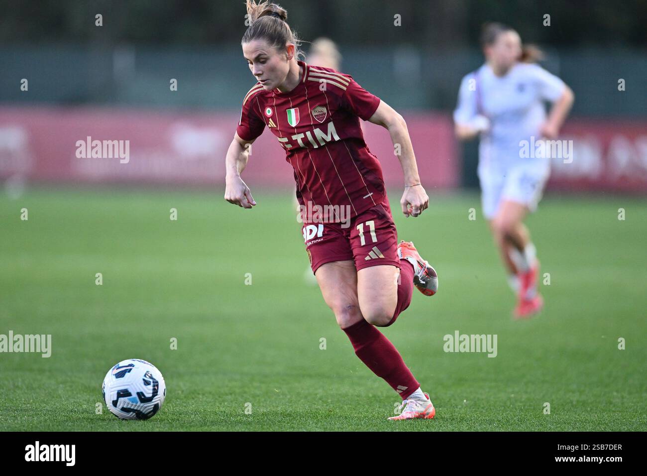 Rome, Italy. 01st Feb, 2025. Emilie Haavi of A.S. Roma Femminile is in ...
