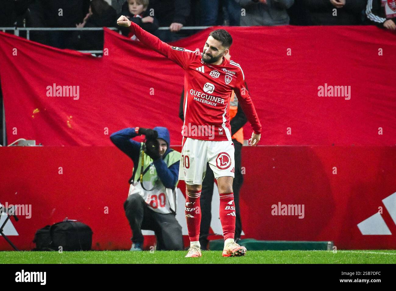 Romain DEL CASTILLO of Brest celebrates his goal during the French ...