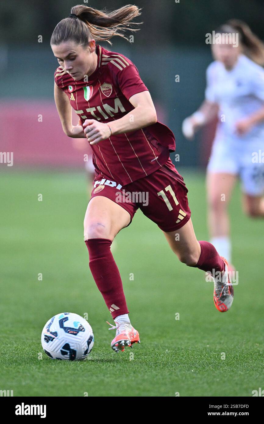 Rome, Italy. 01st Feb, 2025. Emilie Haavi of A.S. Roma Femminile is in ...