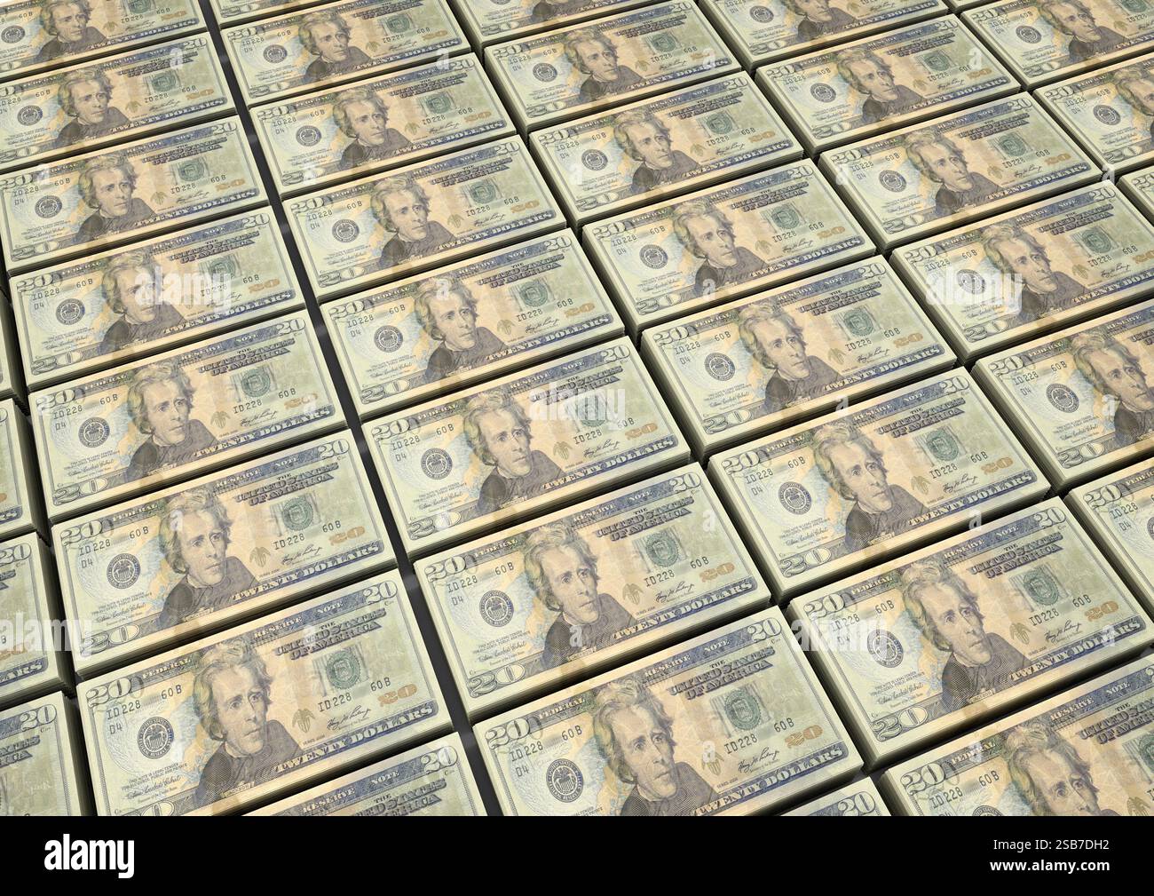 US DOLLARS BACKGROUND BANKNOTES Rows of $20 Bills American Currency ...