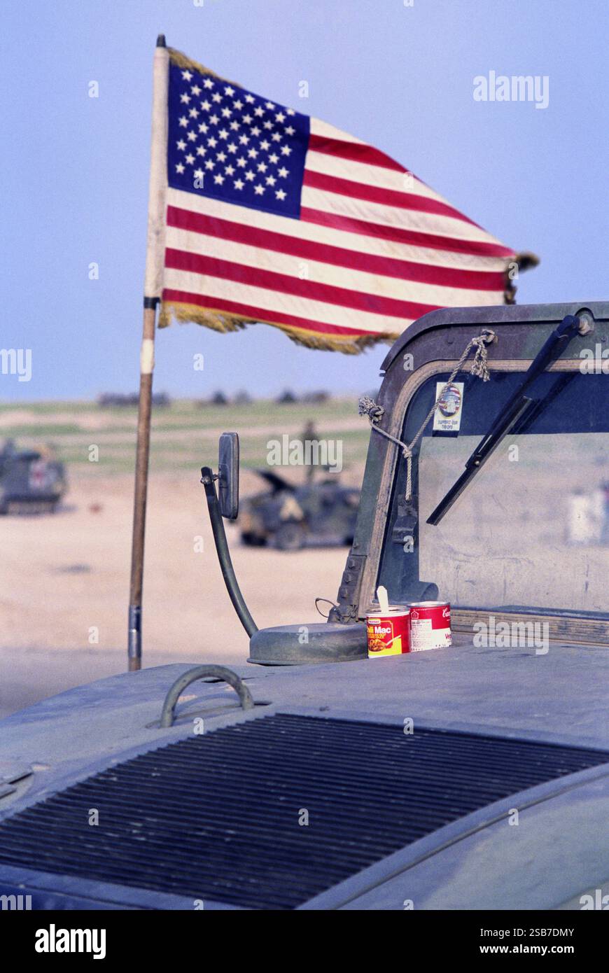 First Gulf War: 26th March 1991 The American flag flies from a U.S ...