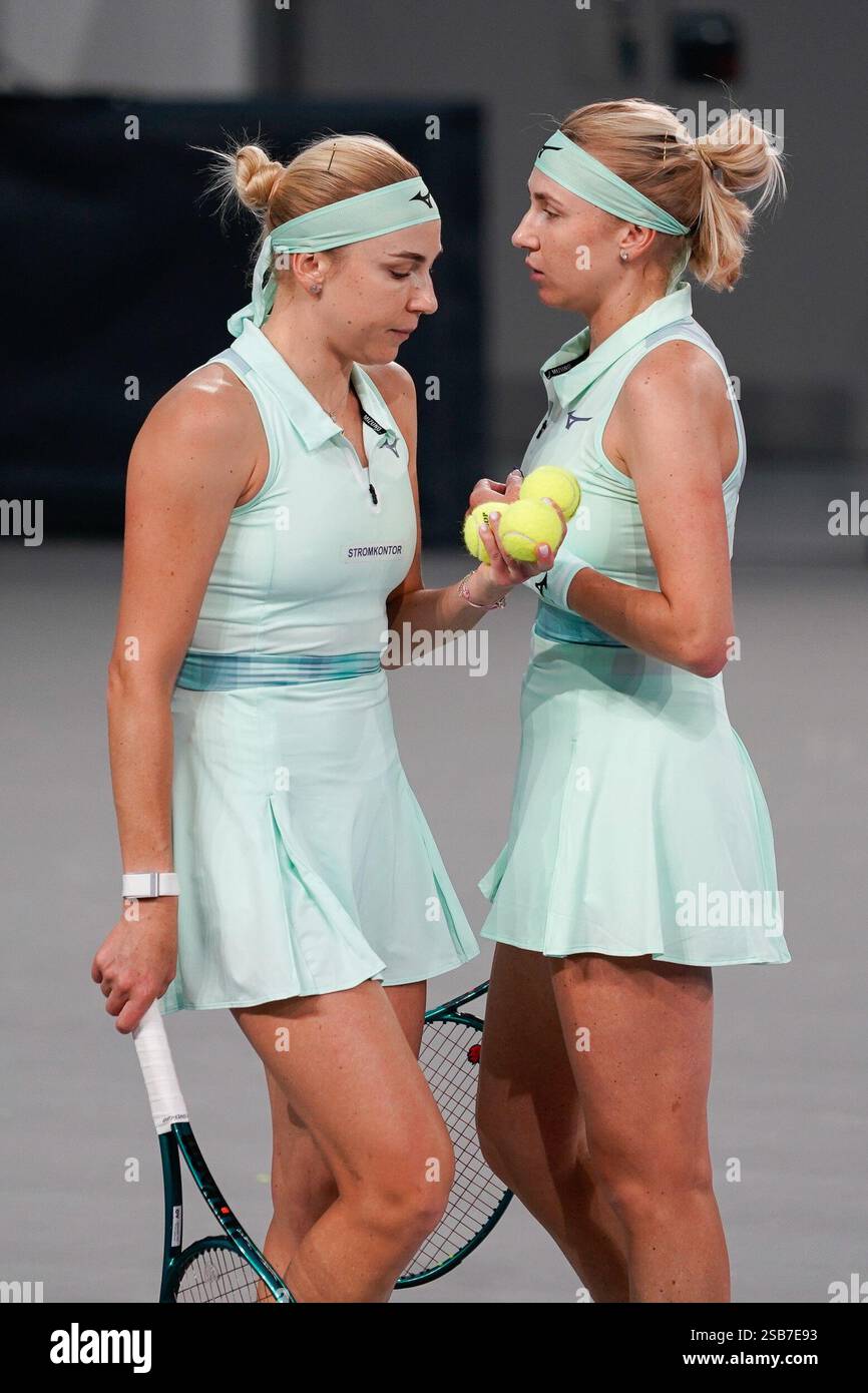 LINZ, AUSTRIA - FEBRUARY 1: Lyudmyla Kichenok of Ukraine and Nadiia ...