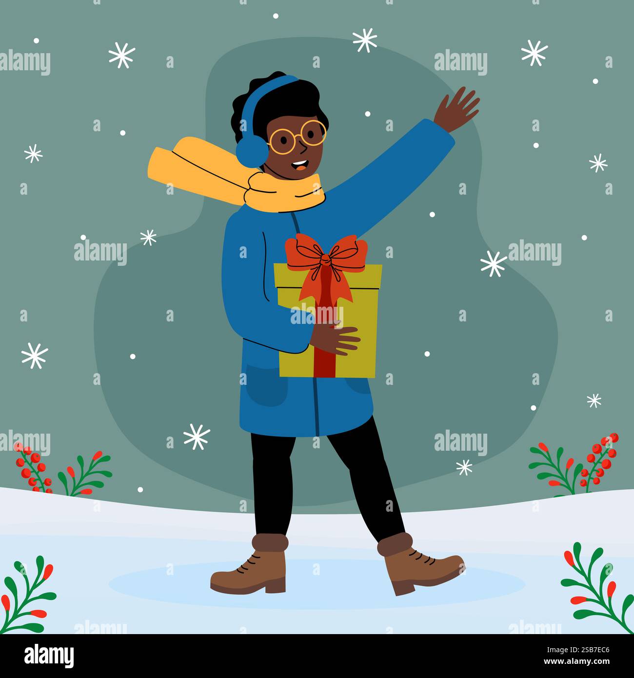 Cozy gift wrapping holidays Stock Vector Images - Alamy