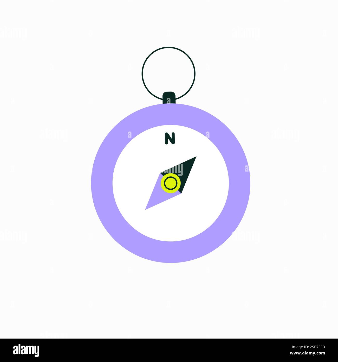 Pocket Compass In Flat Vector Illustration Symbolizing Navigation Orientation And Travel