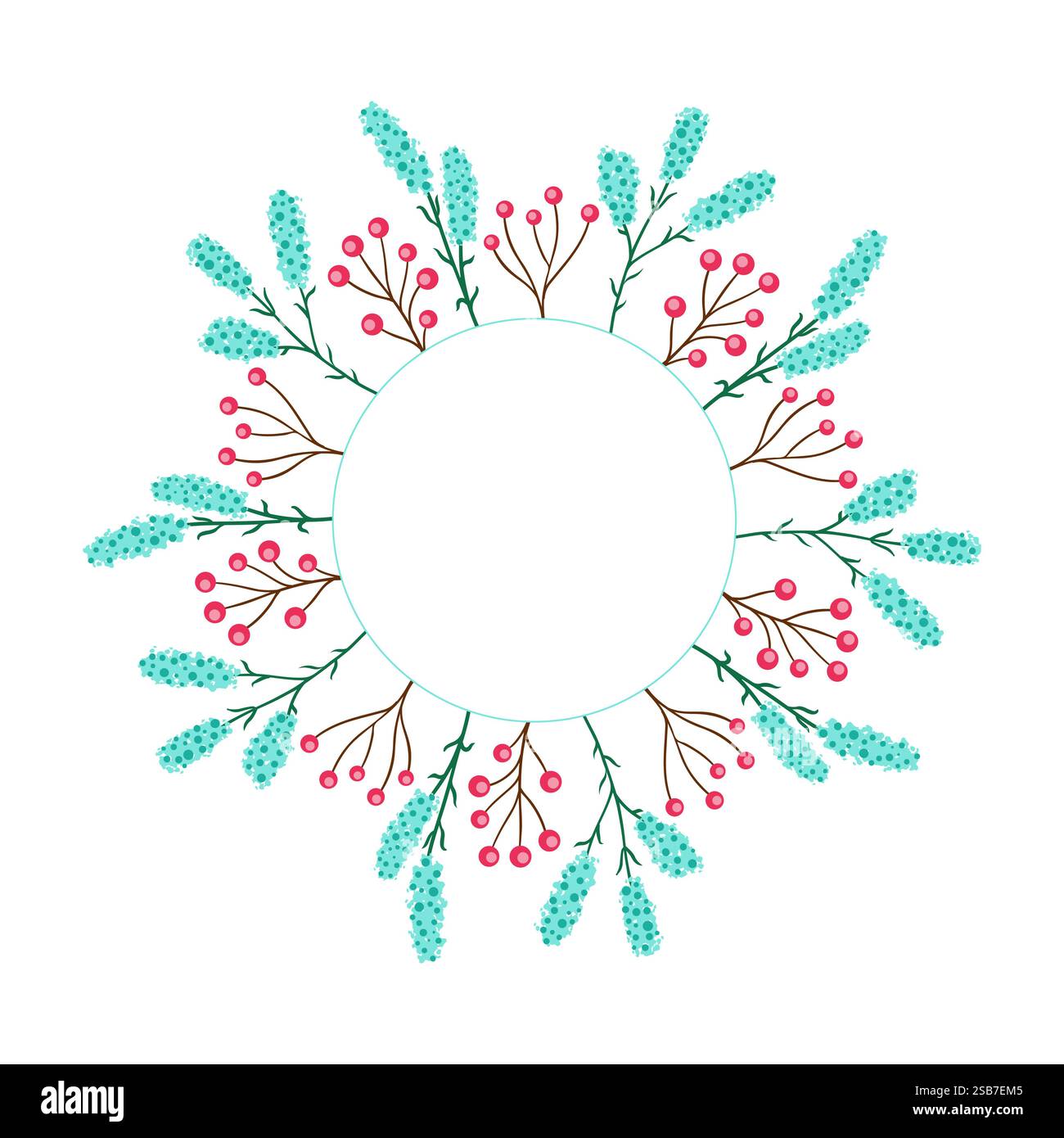 Simple wreath with flowers. Spring. Cute wreath with colorful flowers ...