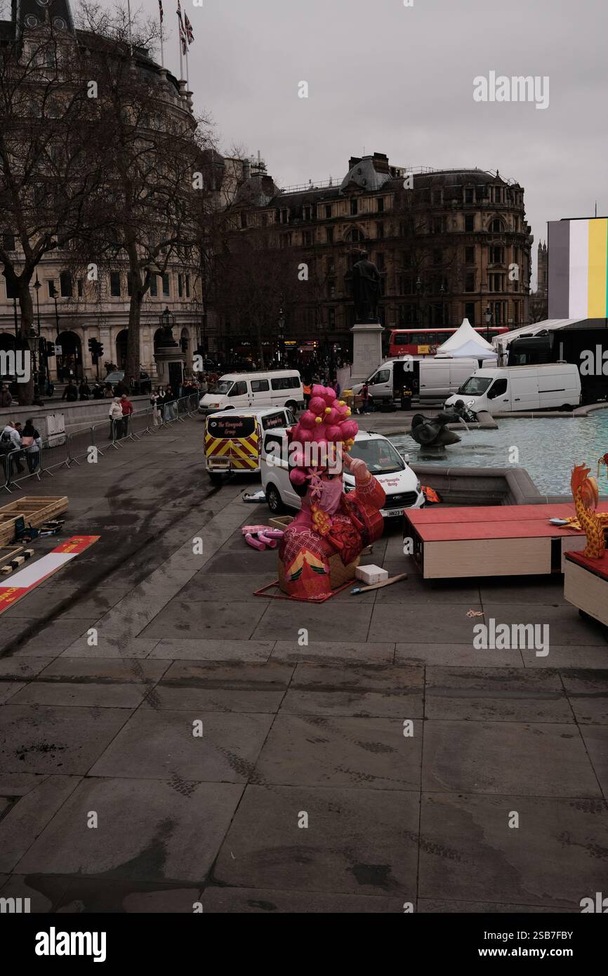 London, UK. 1st, February, 2025. Trafalgar Square is decorated with ...