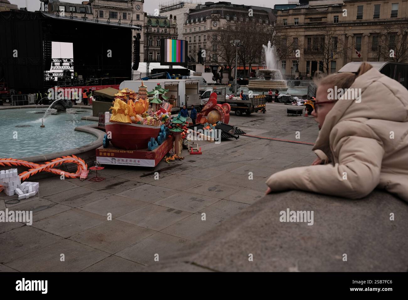 London, UK. 1st, February, 2025. Trafalgar Square is decorated with ...