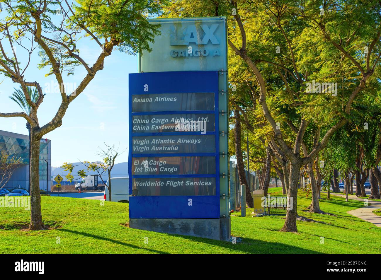 Los Angeles, California - January 6, 2025: Cargo sign at Los Angeles ...
