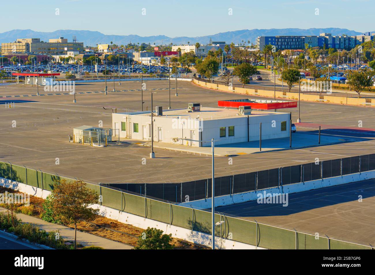 Los Angeles, California - January 6, 2025: View of a vacant parking lot ...