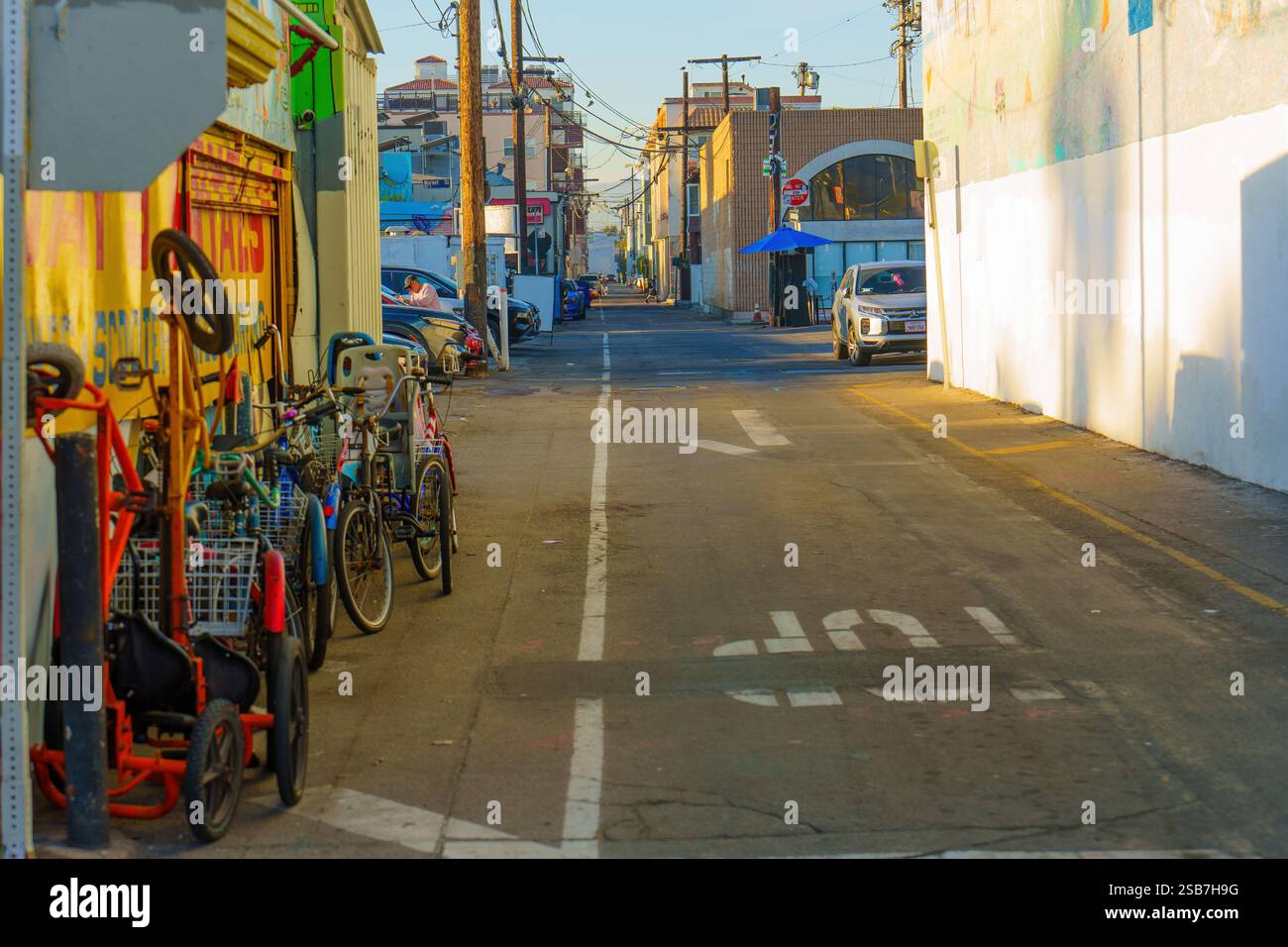 Los Angeles, California - December 18, 2024: Colorful alleyway lined ...