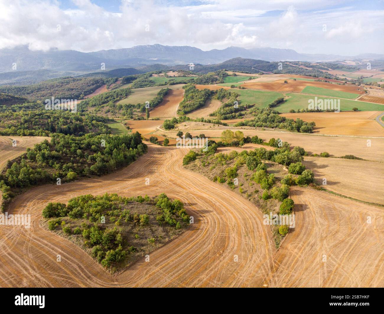 Working fields near the Izki Natural Park, Mountain Group Alavesa ...