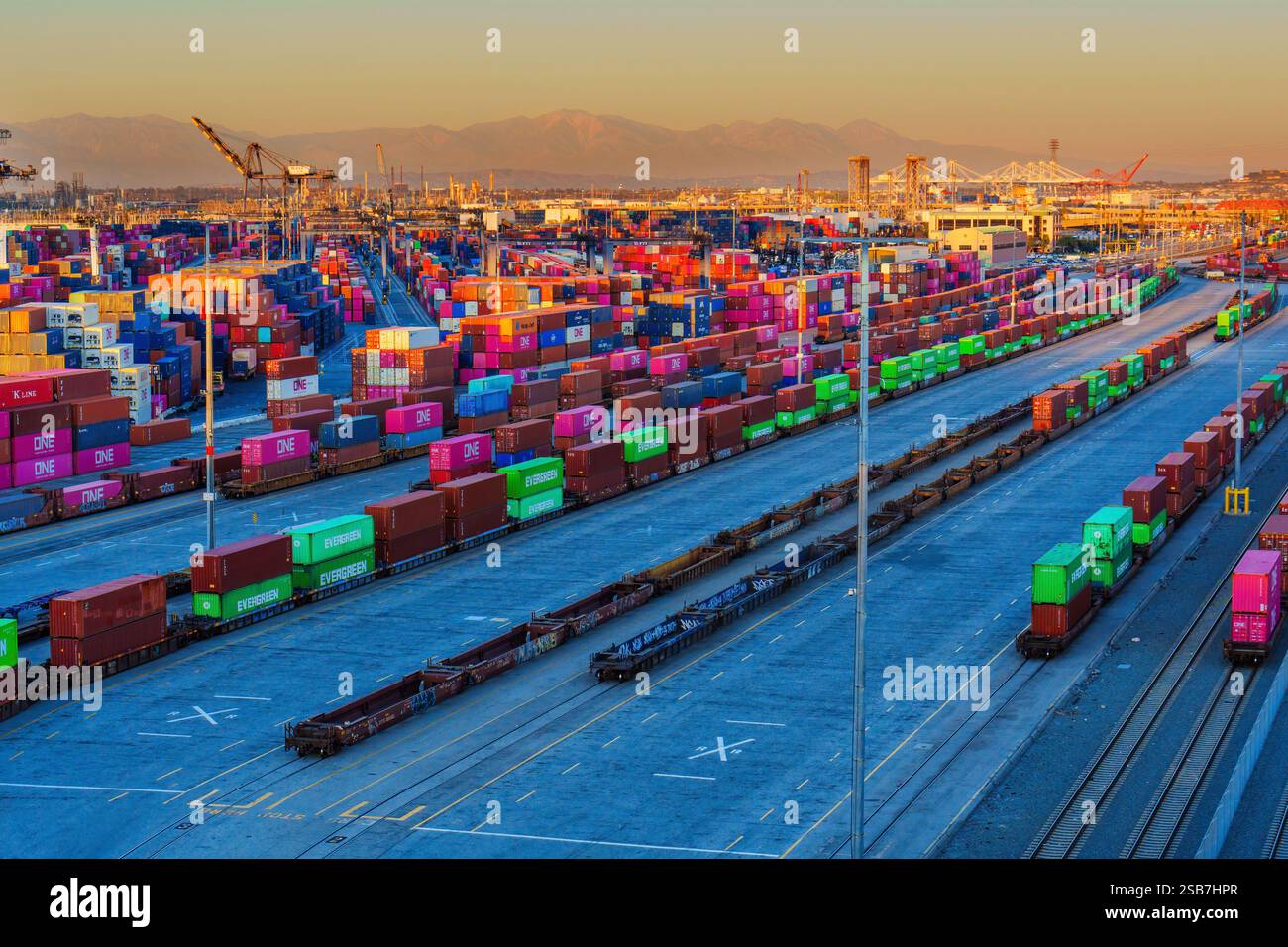 Long Beach, California - January 15, 2025: Breathtaking dusk view of ...